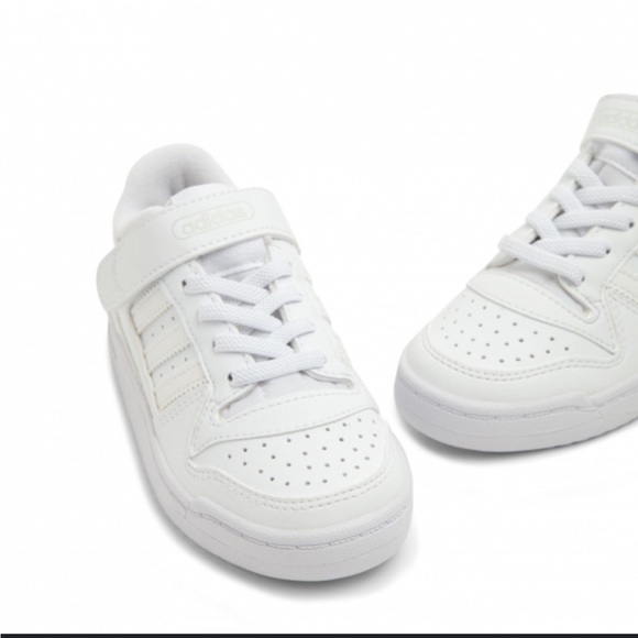 adidas | Shoes | Adidas Forum Low J Triple White Fy7989 Size 9k Velcro ...